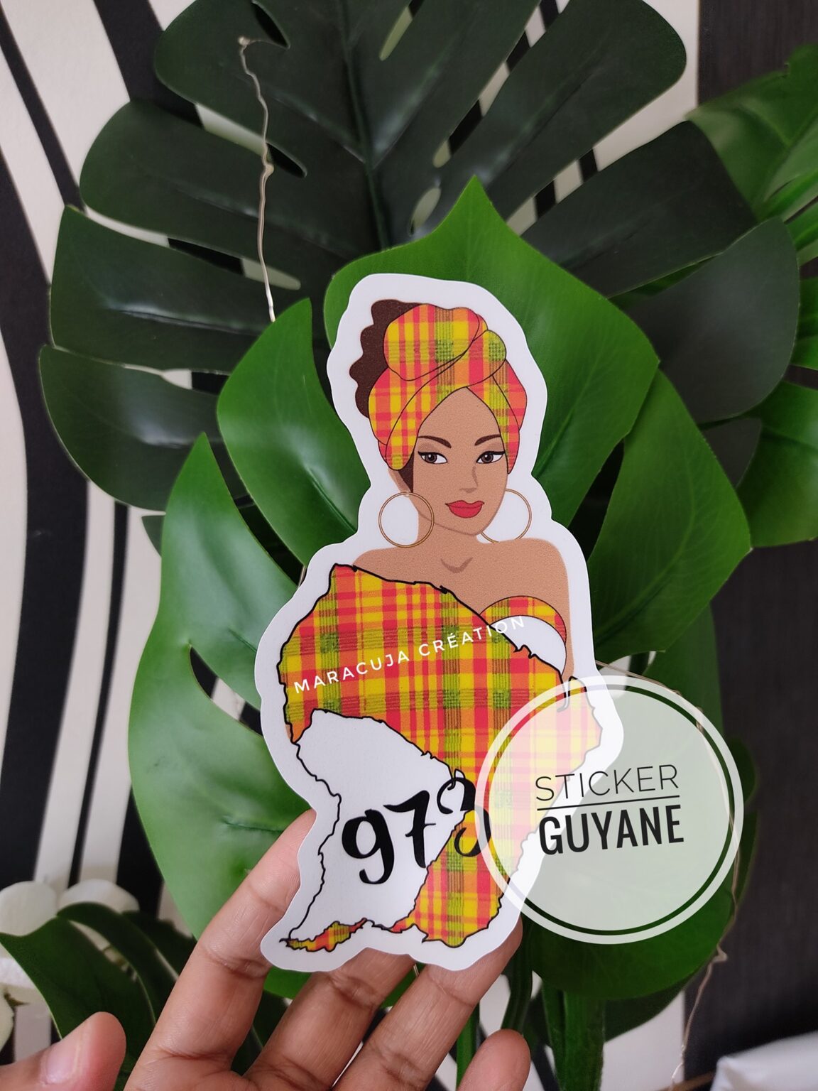 Sticker voiture Fany Guyane- Madras rouge - Maracuja Création - Nous ...